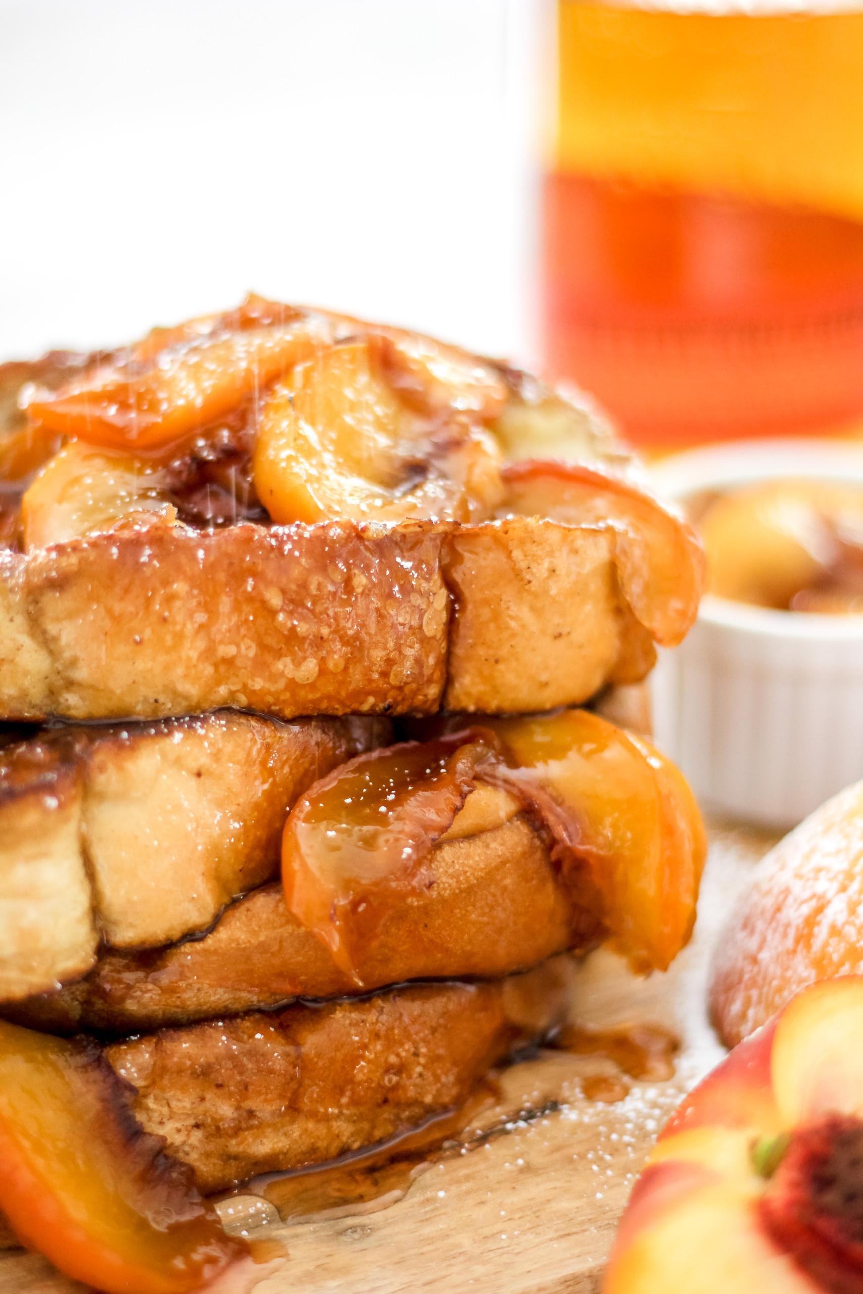 Bourbon Peach Vanilla Spiced French Toast - The Seasoned Skillet