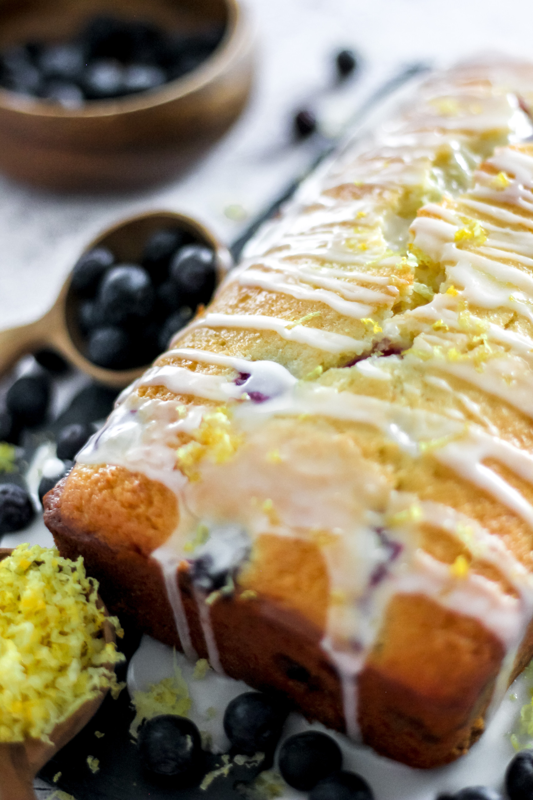 Easy Blueberry Lemon Loaf with Lemon Glaze - The Seasoned Skillet