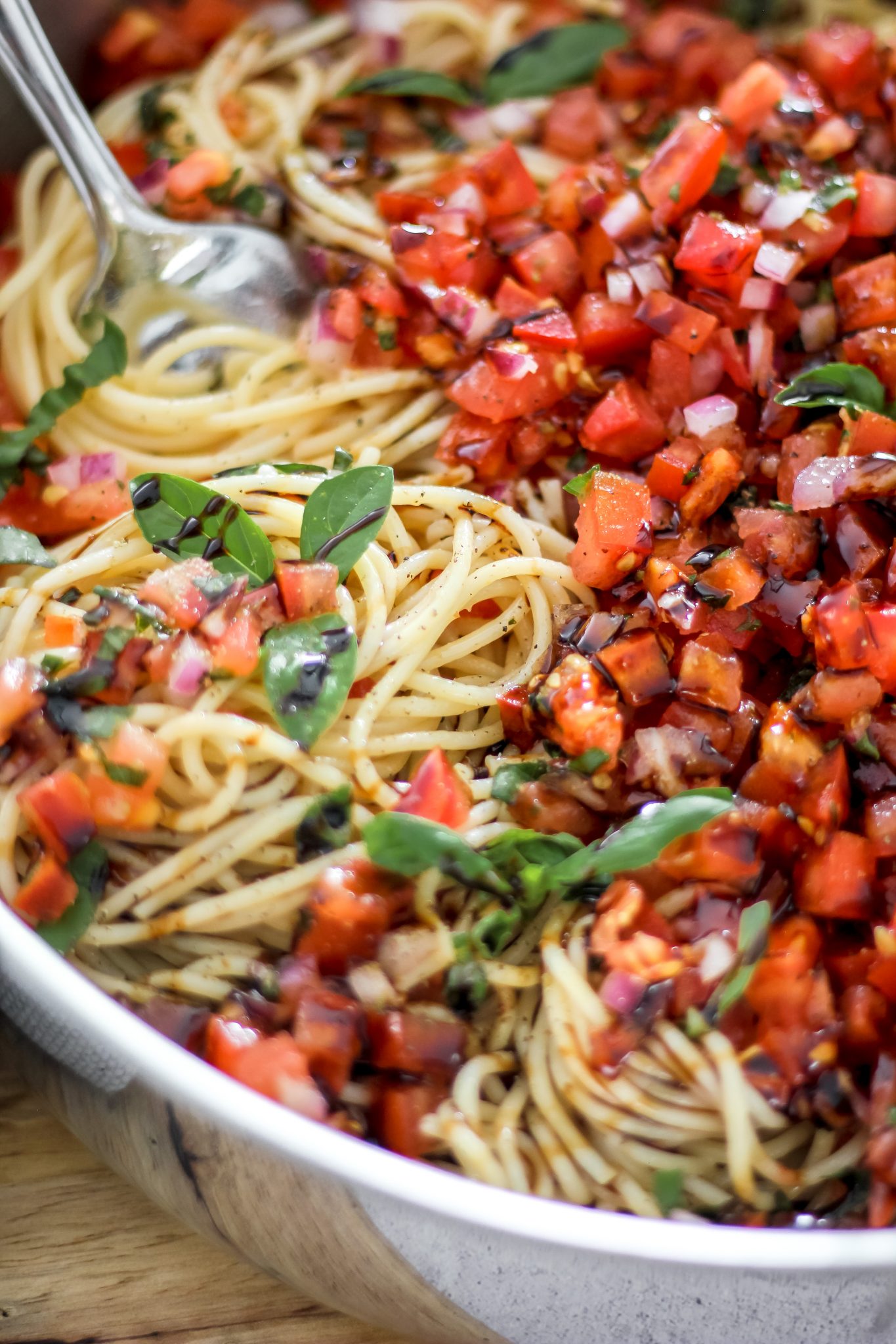 Bruschetta Pasta Salad - The Seasoned Skillet