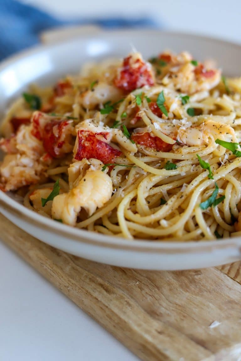Lobster Pasta with Lemon Butter Sauce - The Seasoned Skillet